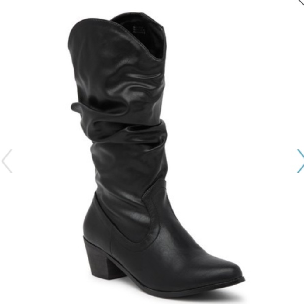 Chase + Chloe Western Slouch Cowboy Boots - Gem